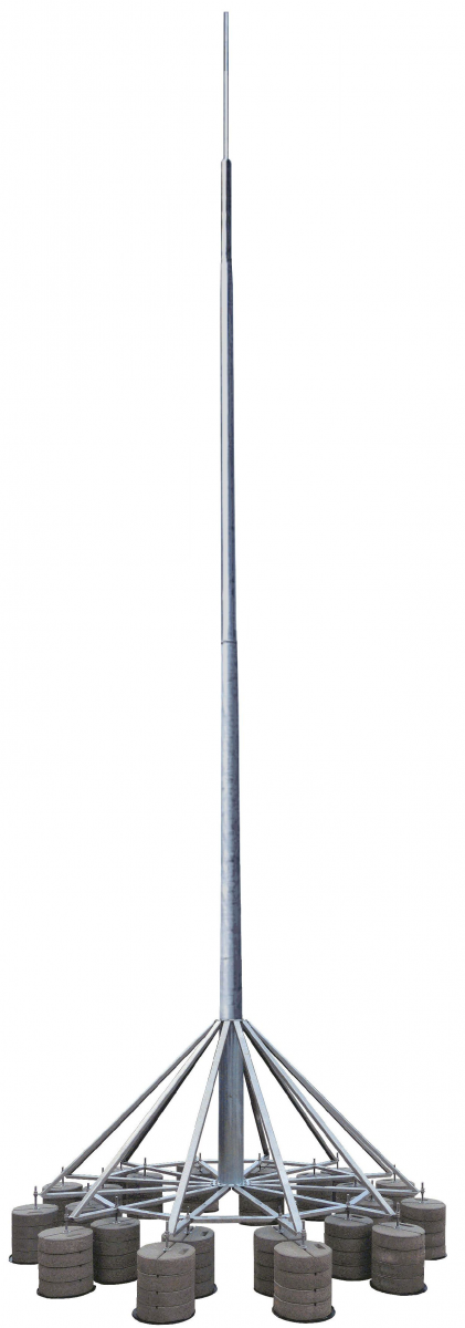 23. 0 m interception mast, bolted stand, galvanised steel stand ...